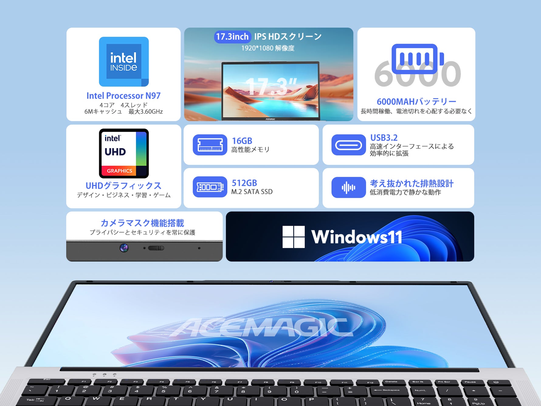 ACEMAGIC ‎AX17 Intel Alder Lake N97ノートパソコン – ACEMAGIC JP